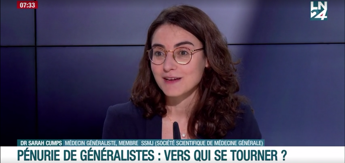 Dr Sarah Cumps (SSM-J) sur LN24 : débat sur la pénurie de MG - SSMG